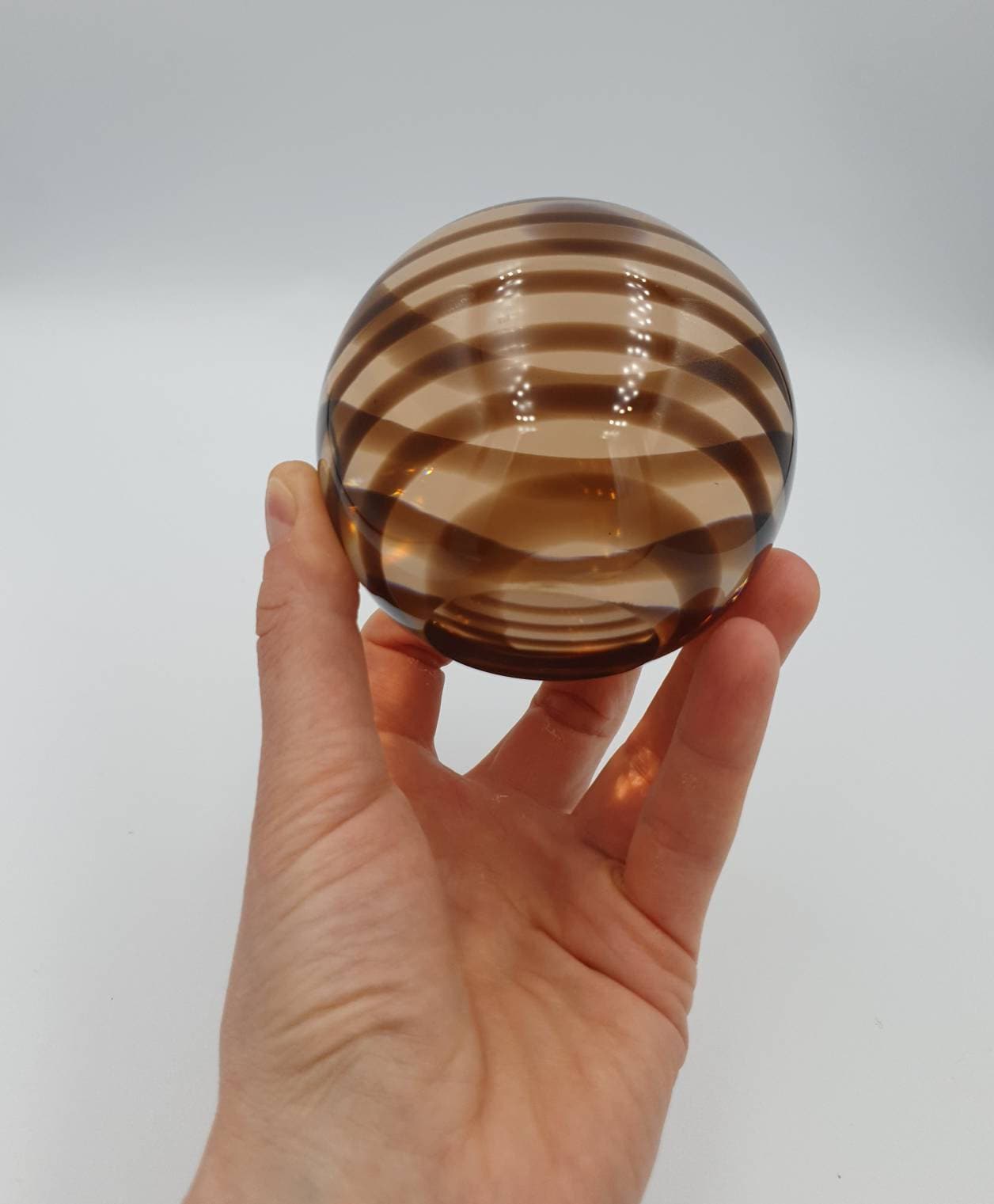 Vintage Glass Paperweight Swirl 70s Brown Amber - Etsy UK