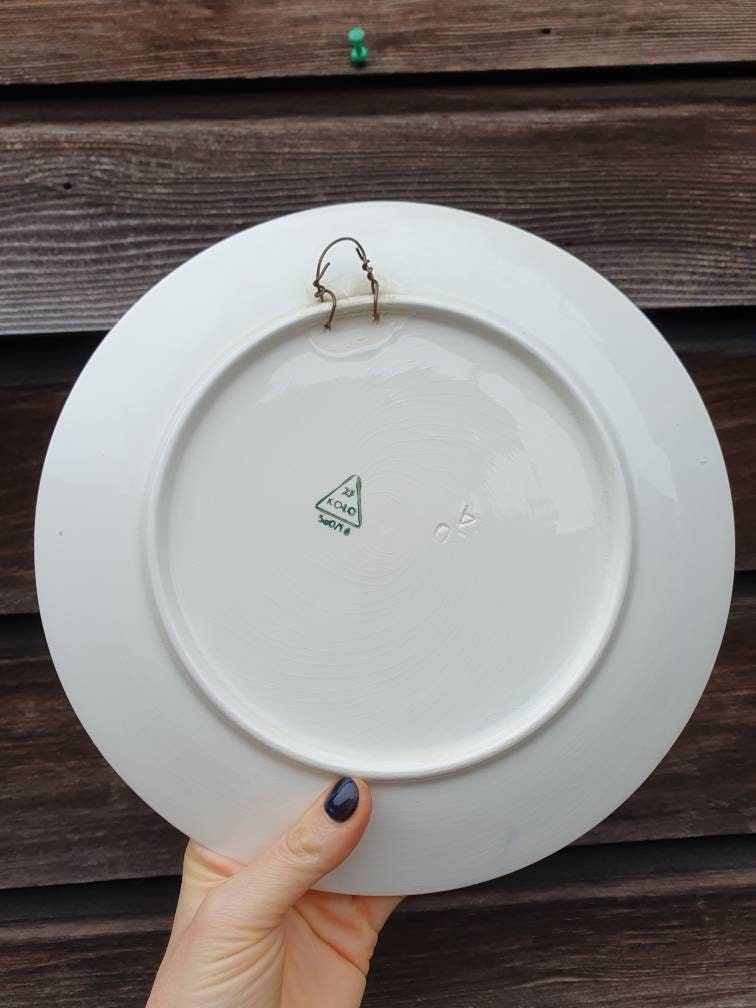 60s Hand Painted Polish Kolo Plate Blue Poland Wall Hanging - Etsy