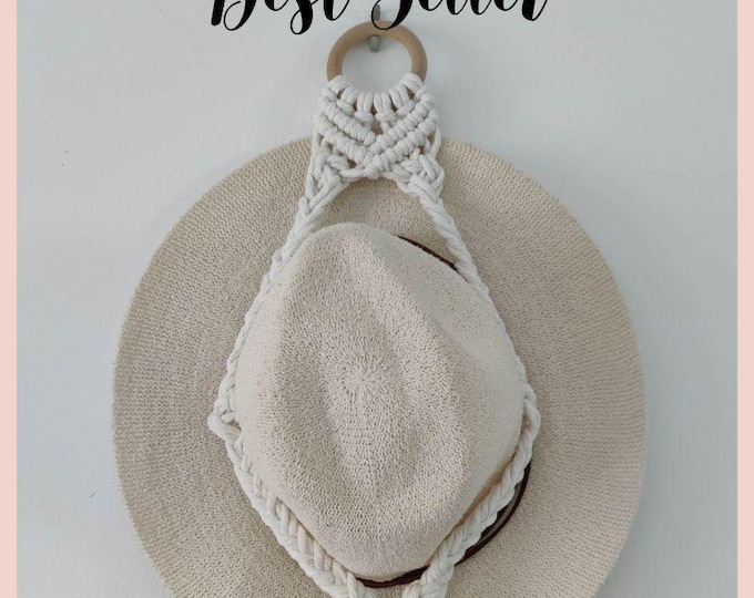 Macrame Double Hat Hanger Pattern in 8 Easy Steps | Digital Download ...