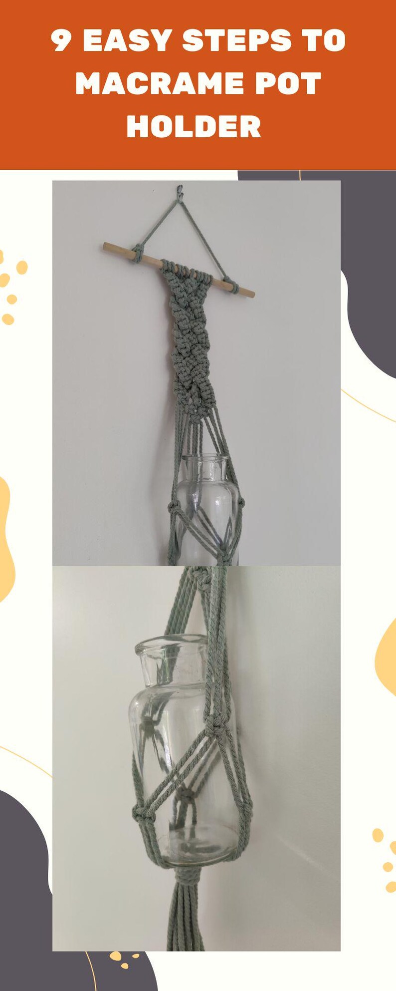 Macrame Pot Holder Pattern in 9 Easy Steps | Digital Download Pdf - Etsy