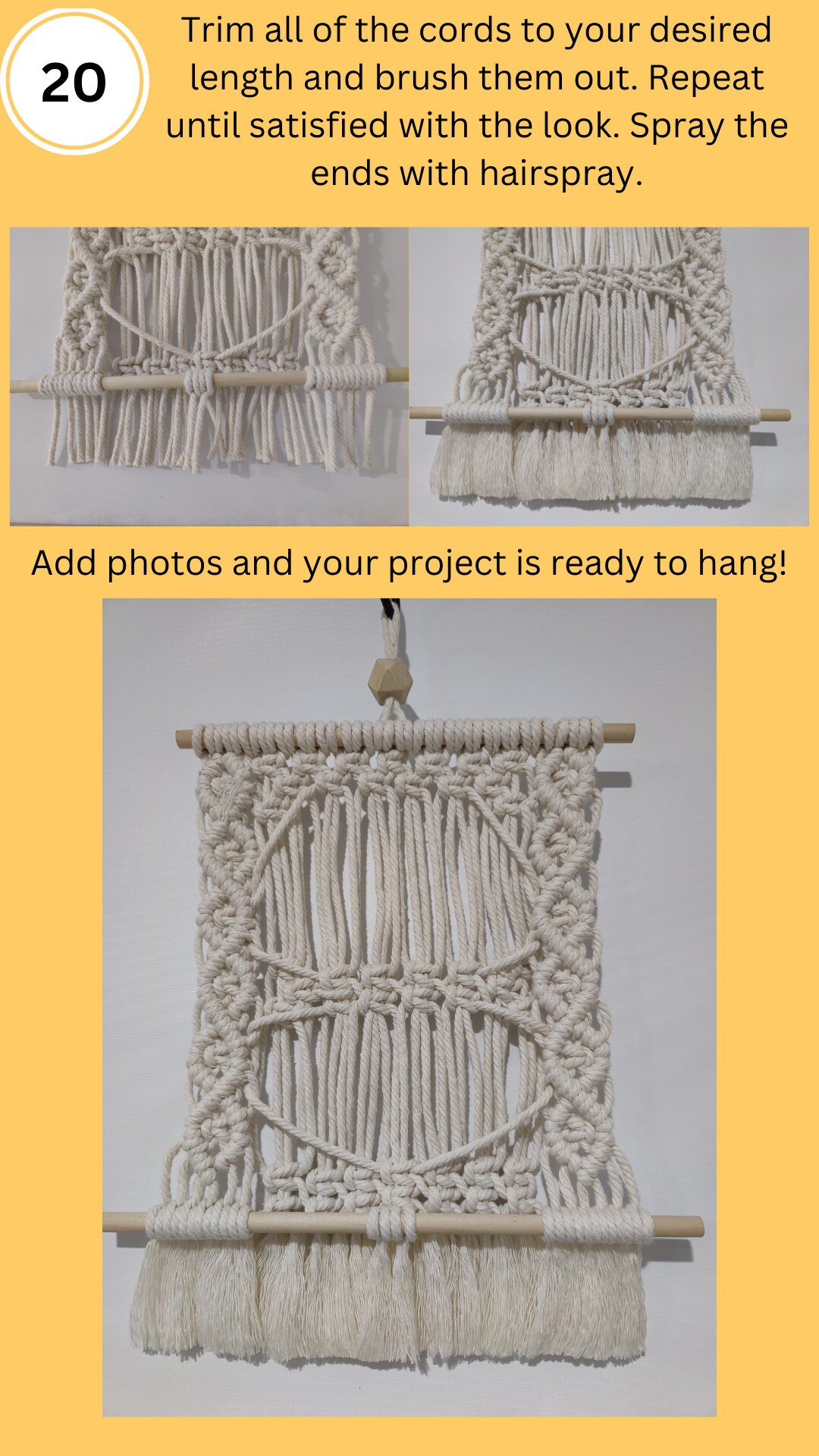 DIY Macramé Photo Frame Pattern Easy to Follow | Pdf Digital Download ...