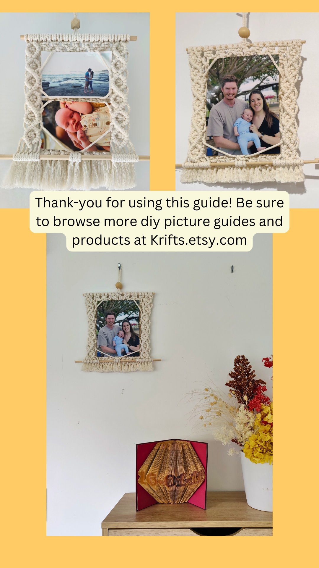 DIY Macramé Photo Frame Pattern Easy to Follow | Pdf Digital Download ...