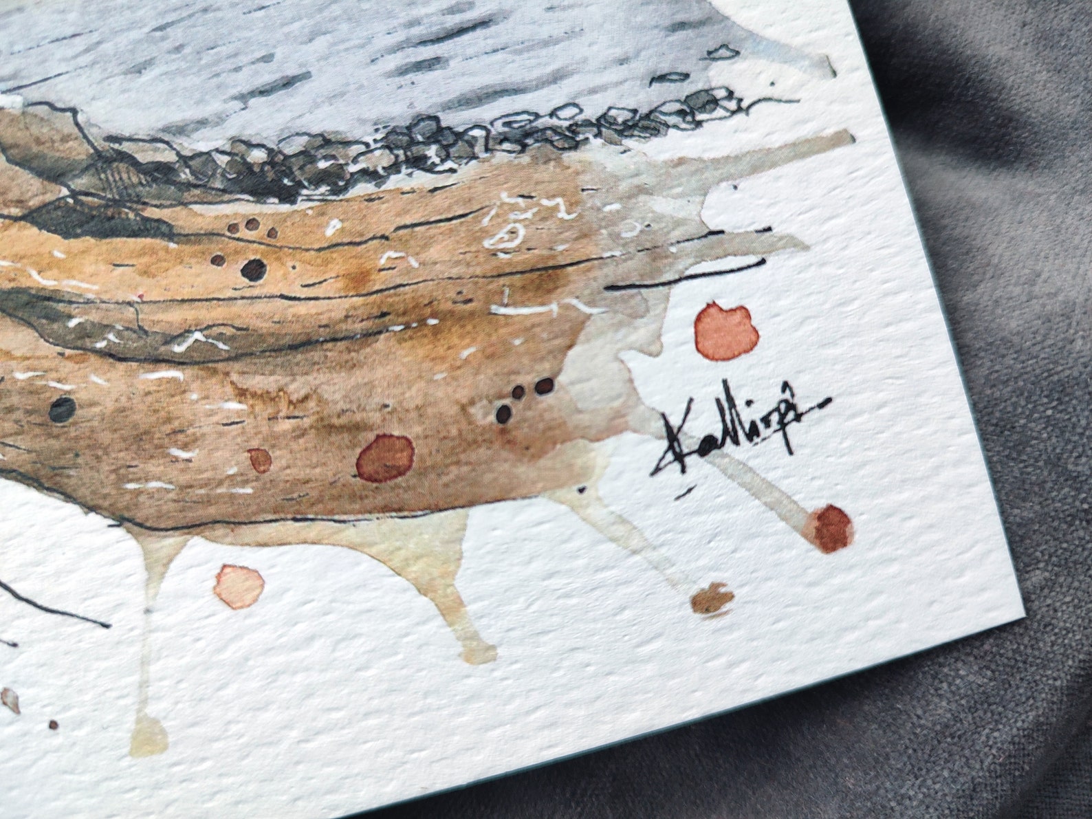 Hydra Kamini A5 Print of My Watercolor Painting of an - Etsy