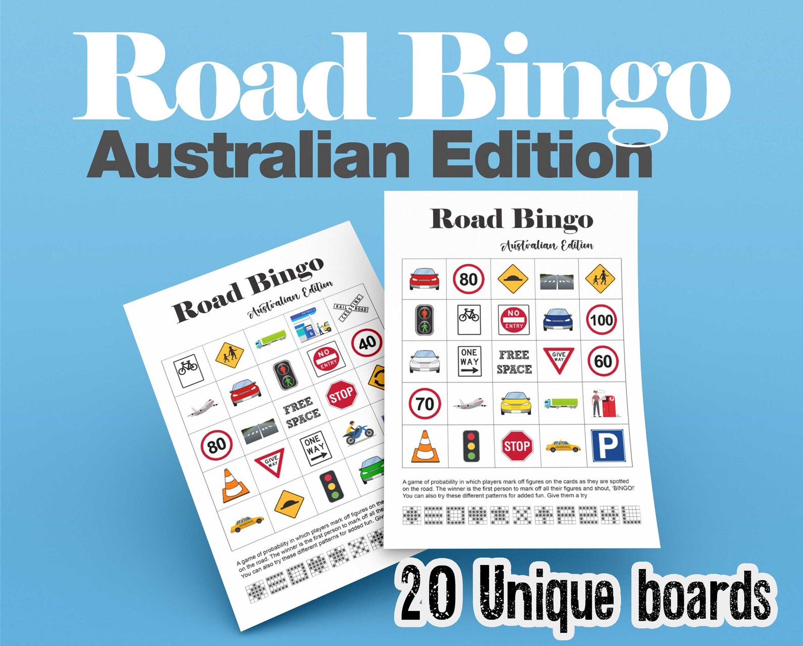 Road Bingo Australian Edition | Printable Road Game for Family Trips ...