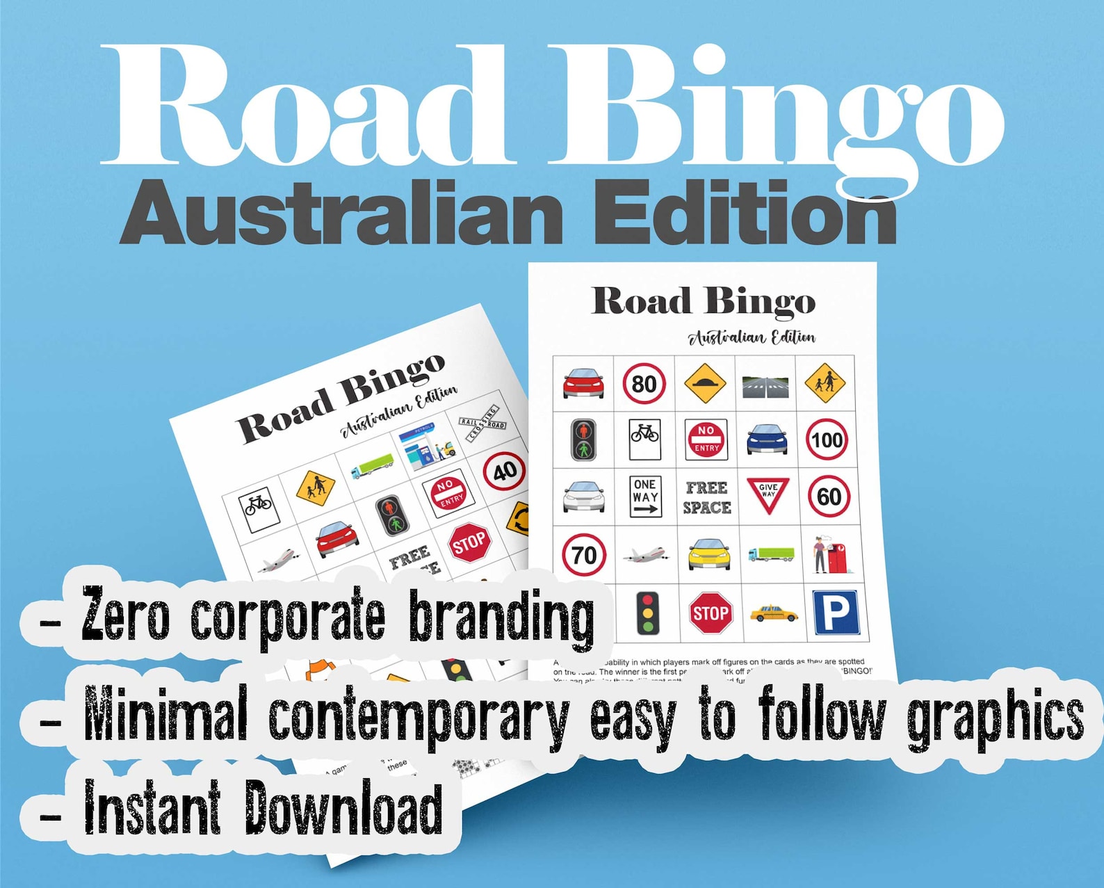 Road Bingo Australian Edition | Printable Road Game for Family Trips ...
