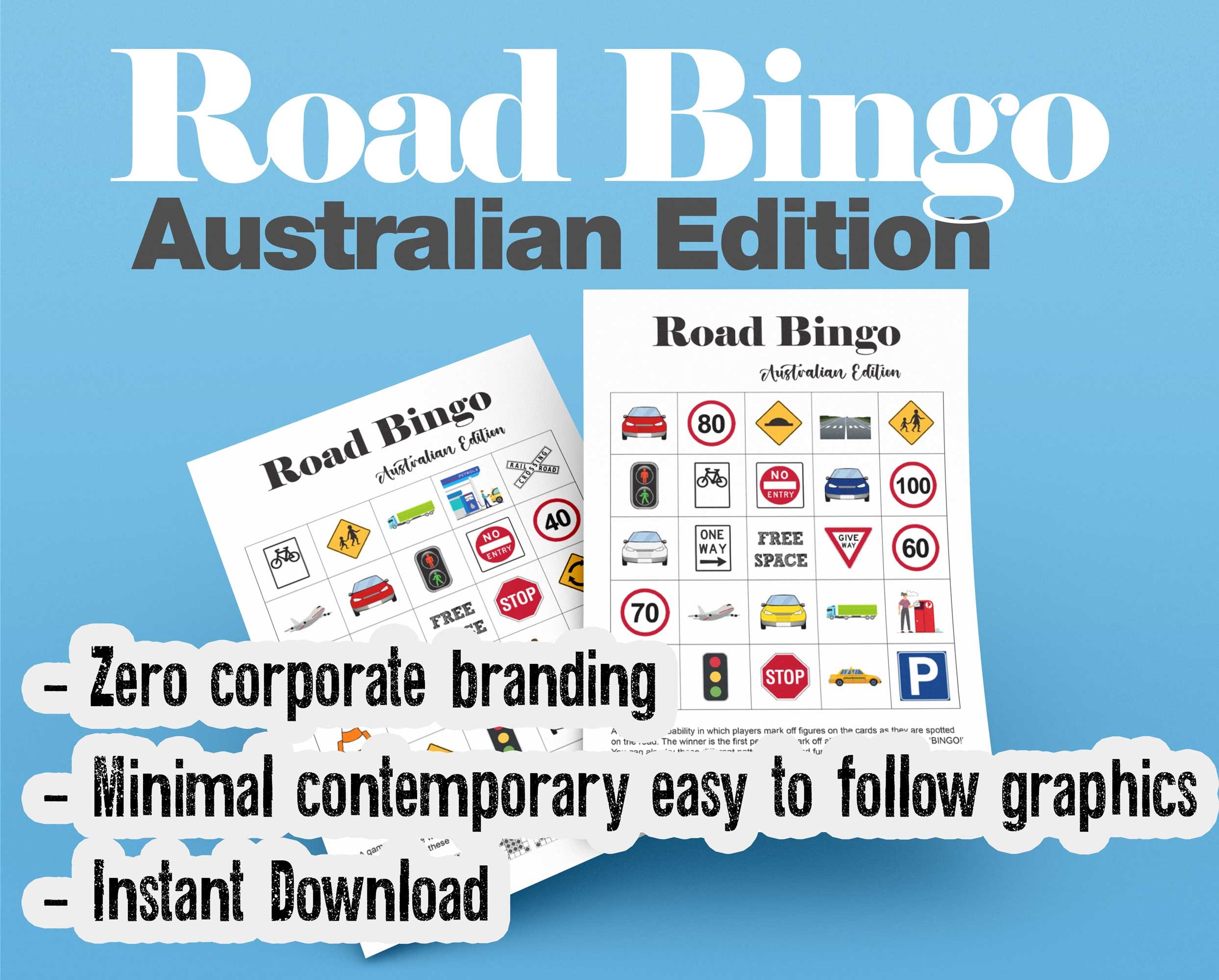 Road Bingo Australian Edition | Printable Road Game for Family Trips ...