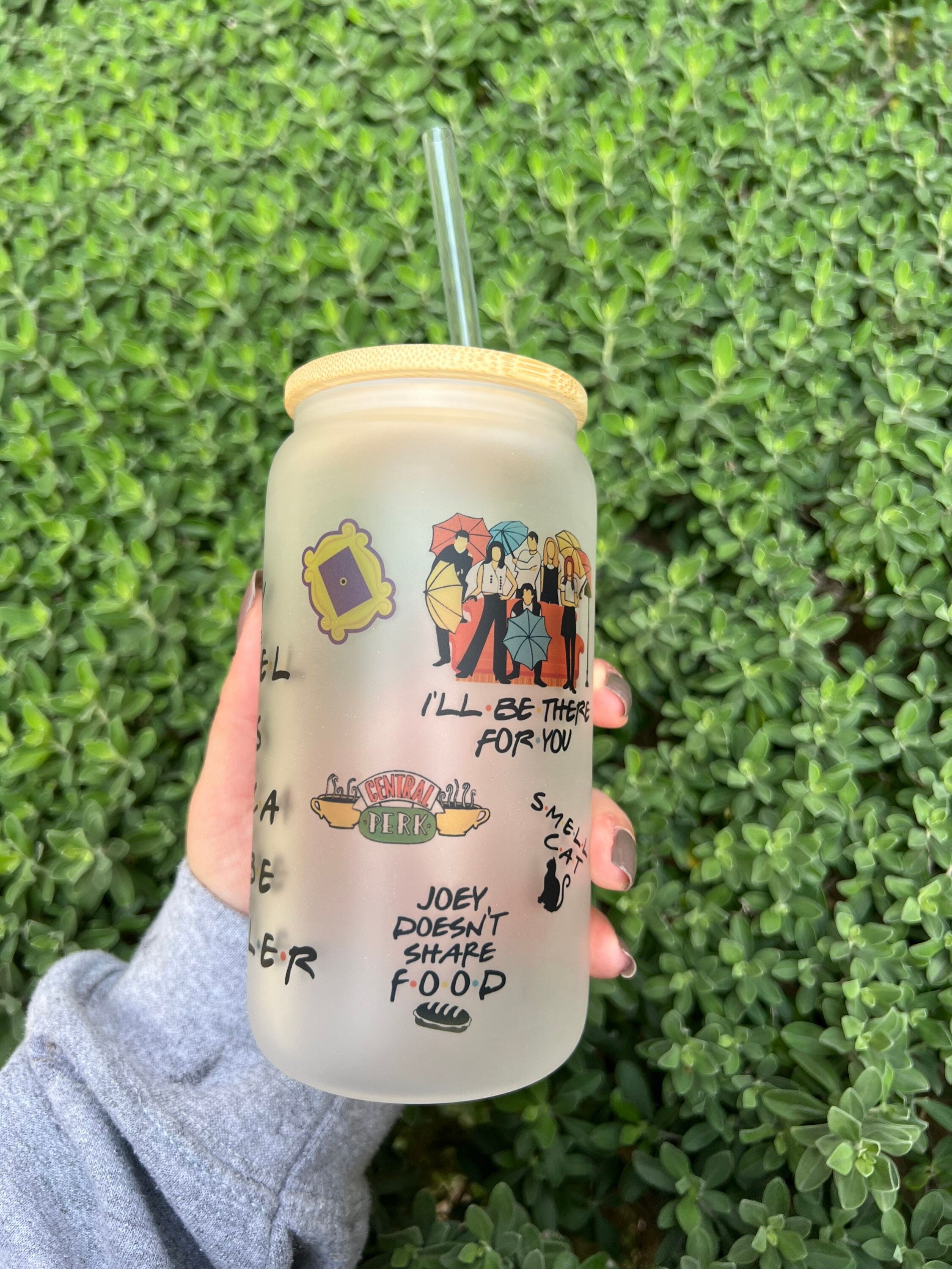 Friends Sublimation Glass Cup Joey Chandler Ross Phoebe Monica Rachel ...