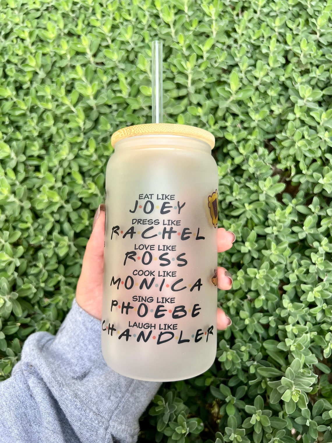 Friends Sublimation Glass Cup Joey Chandler Ross Phoebe Monica Rachel ...