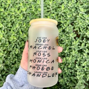 Friends Sublimation Glass Cup | Joey | Chandler | Ross | Phoebe ...