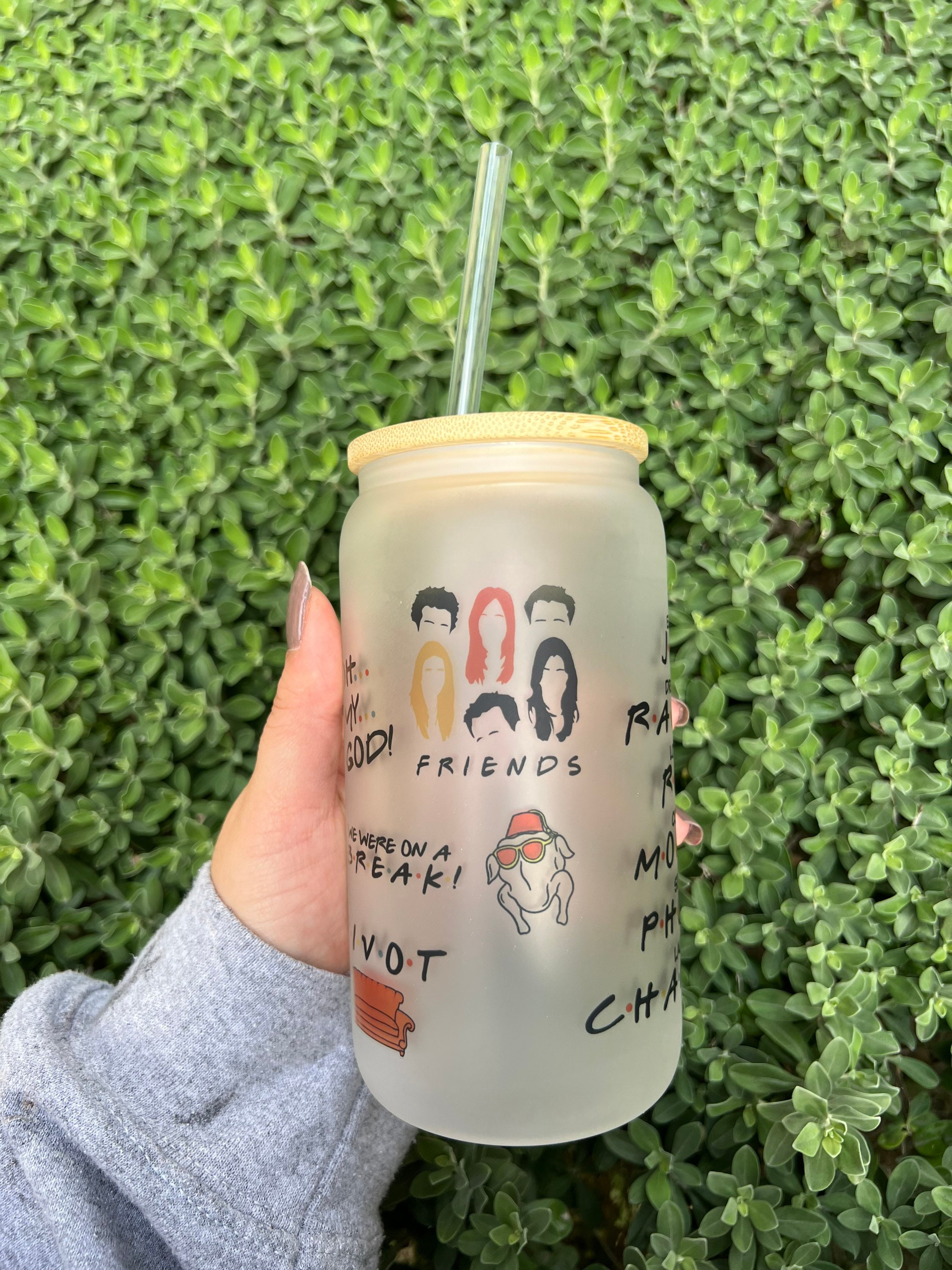 Friends Sublimation Glass Cup Joey Chandler Ross Phoebe Monica Rachel ...