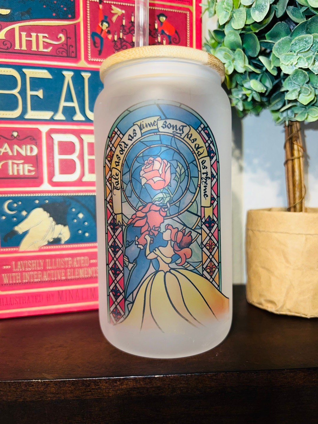 Tale as Old as Time ..libbey , Glass Cup| Beauty the Beast | Belle ...