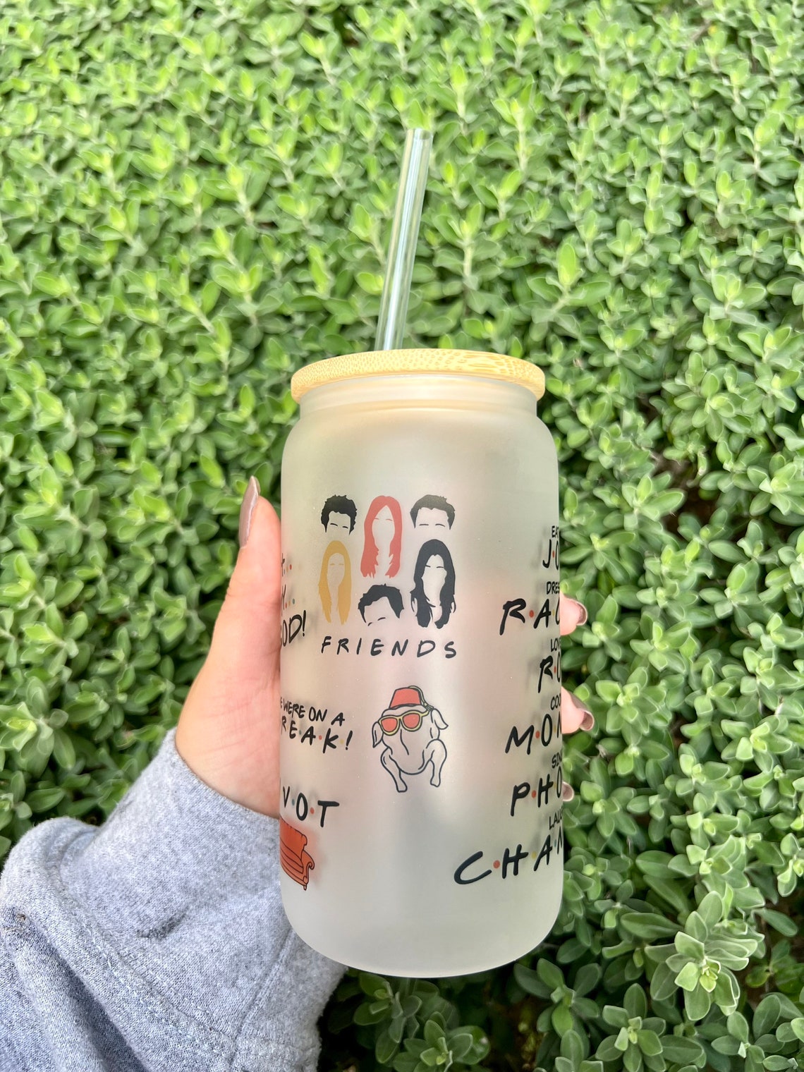 Friends Sublimation Glass Cup Joey Chandler Ross Phoebe Monica Rachel ...