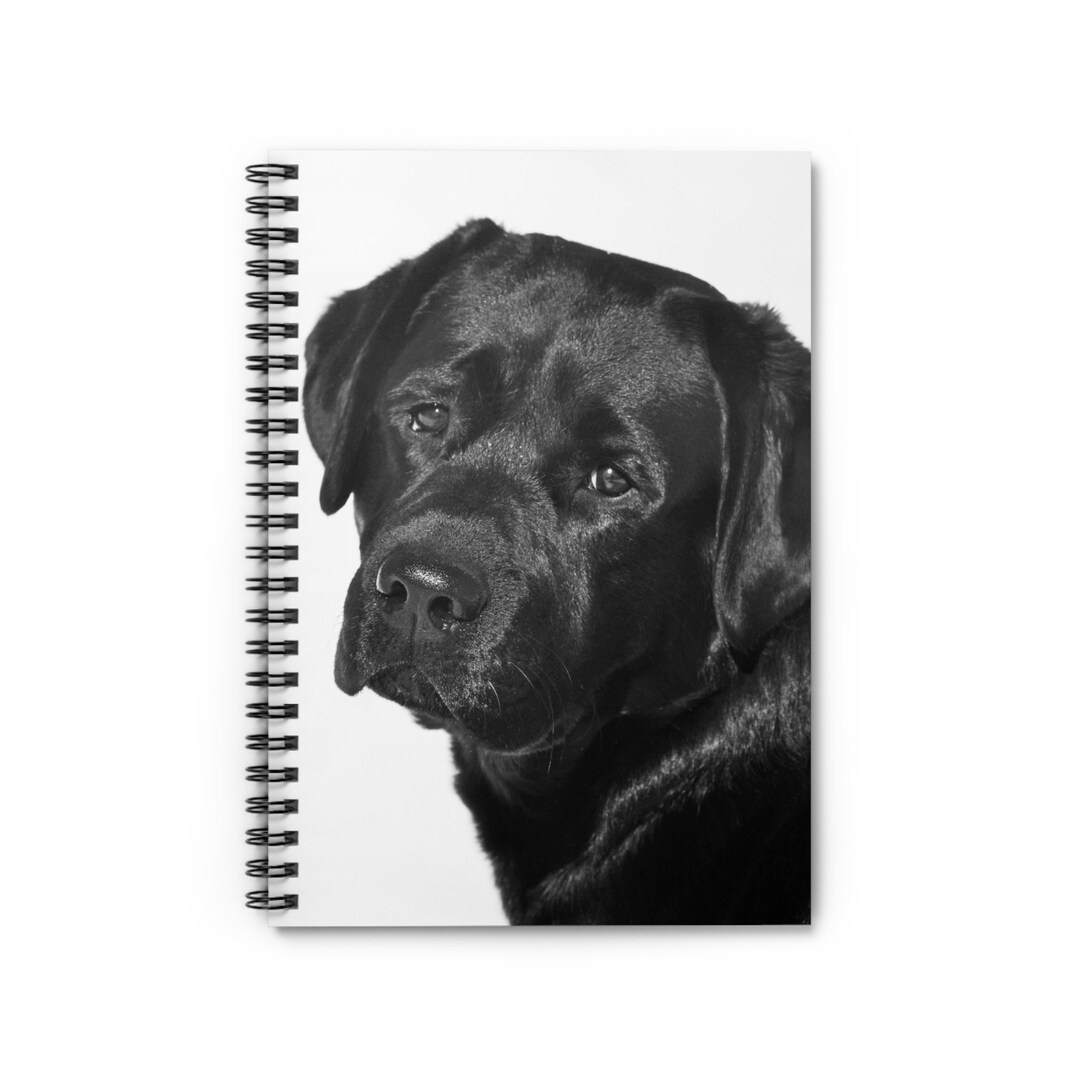 Black Labrador Spiral Notebook, Lab Notepad, To-do List, Ruled Line ...
