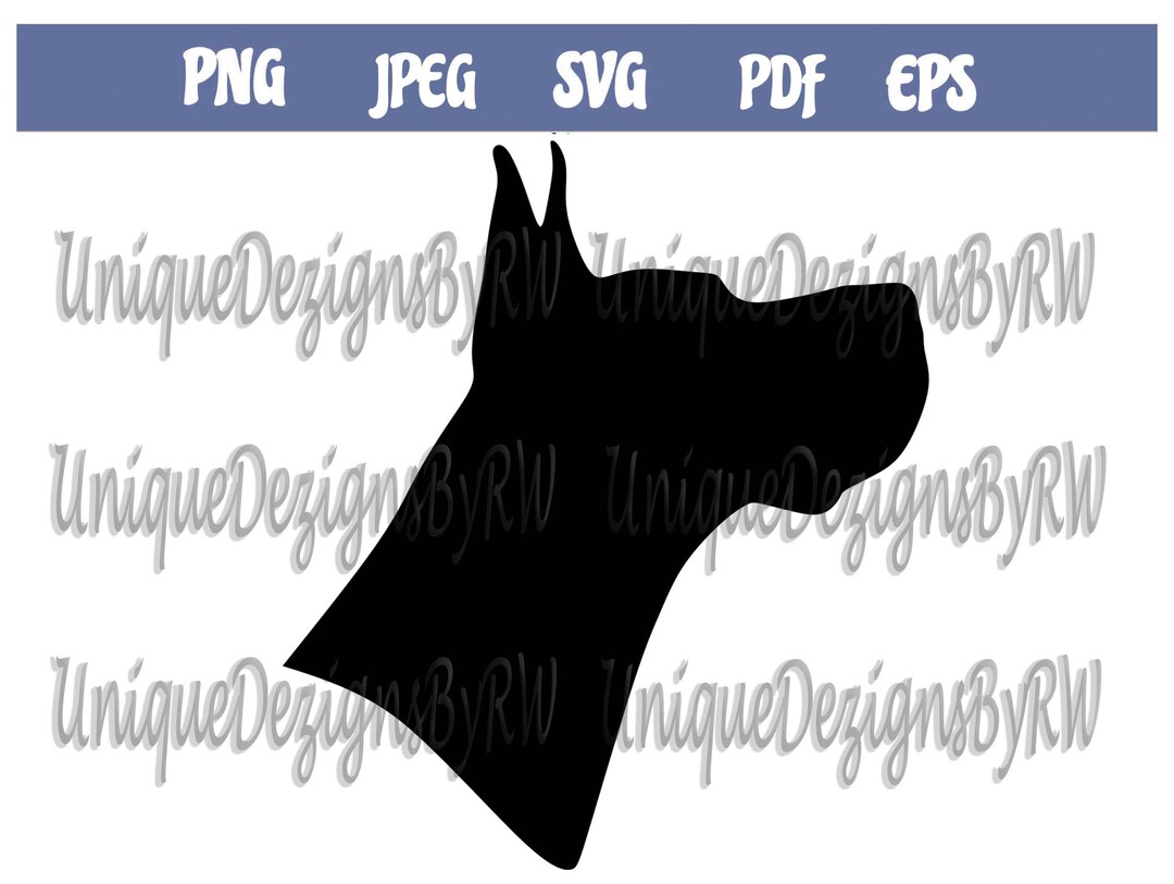 Great Dane Head SVG, Great Dane Vector, Great Dane Cut File, Great Dane ...