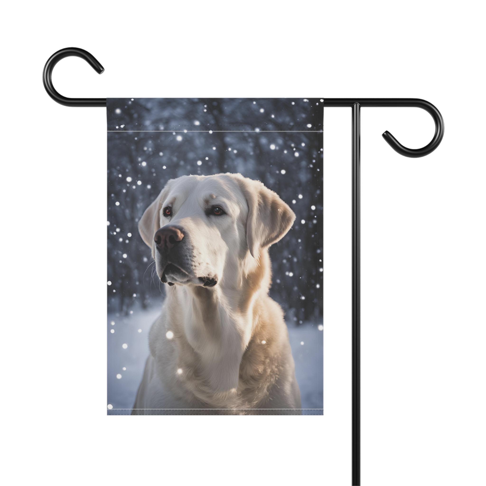 Labrador Retriever Winter Flag, Yellow Lab Mom Gift, Garden Flag, Yard ...