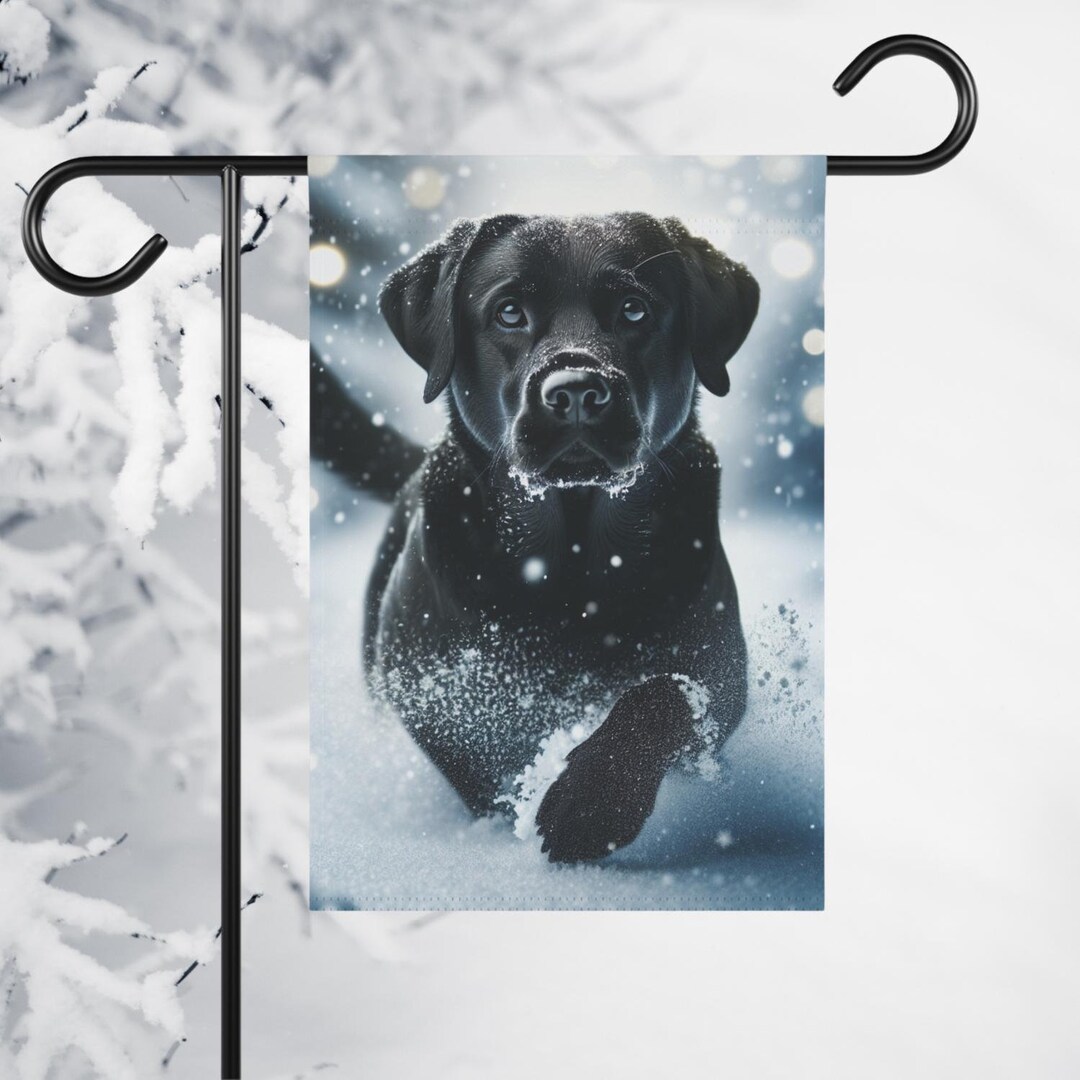 Black Labrador Winter Flag, Black Lab Mama Gift, English Labrador ...