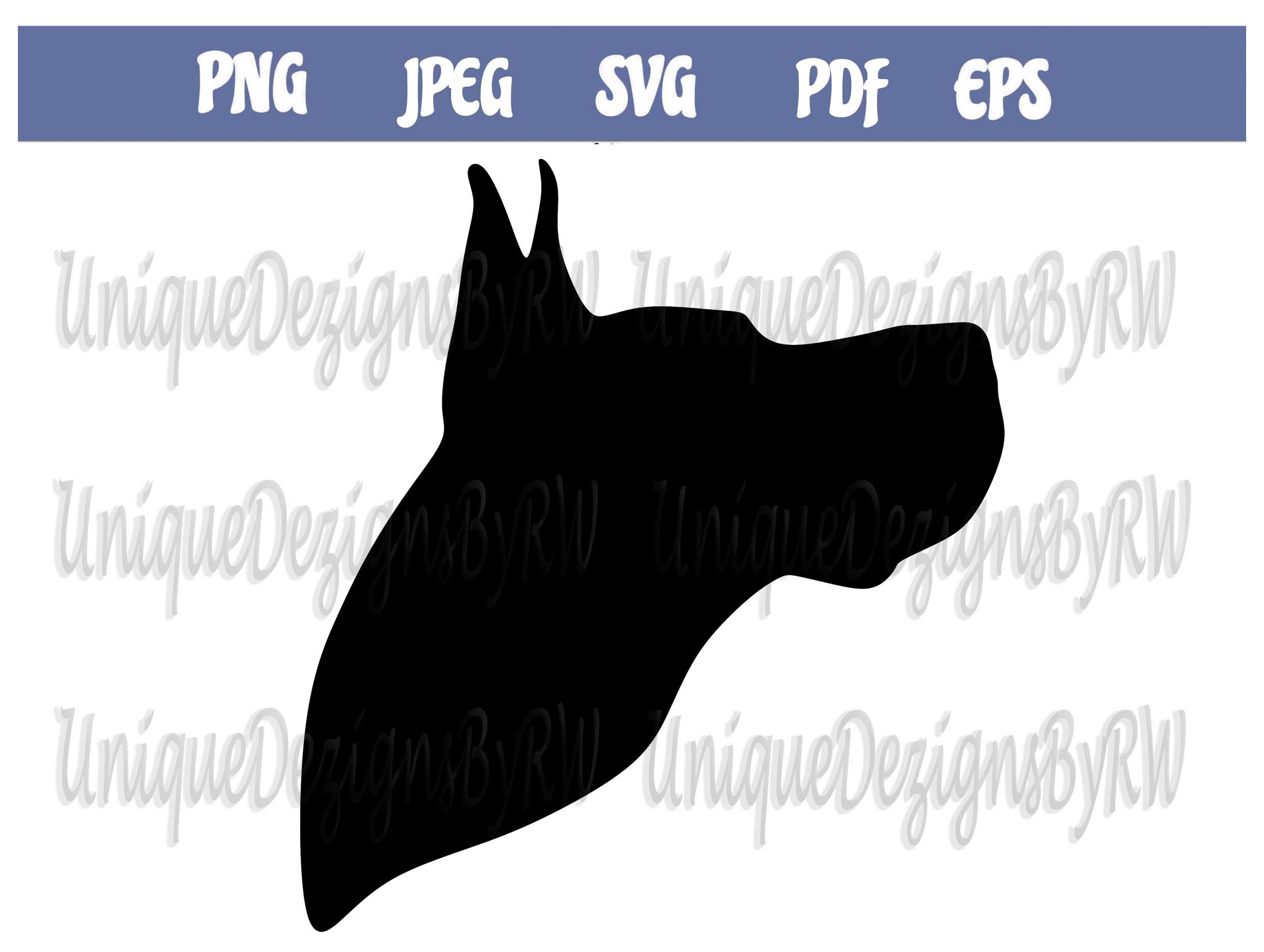 Great Dane Head SVG, Great Dane Vector, Great Dane Cut File, Great Dane ...