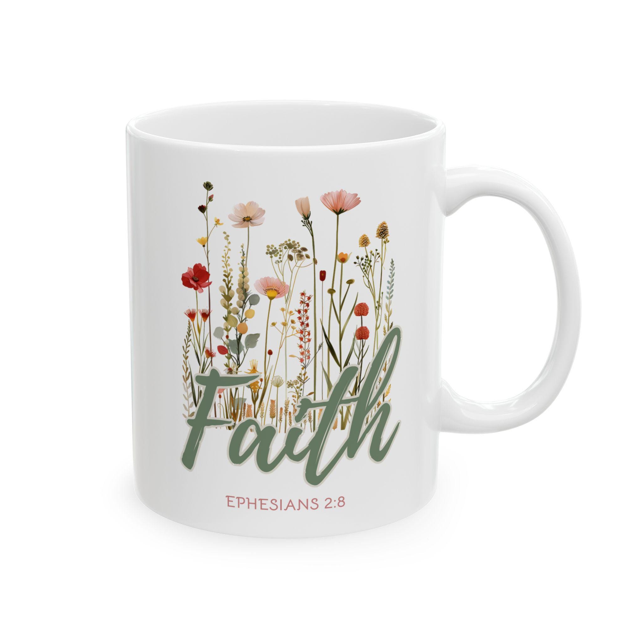 Bible Verse Coffee Cup, Faith Ceramic Mug, Bible Verse Mug, Christian ...