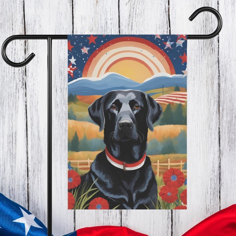 Patriotic Labrador Flag, Labrador Retriever Garden & House Banner for ...