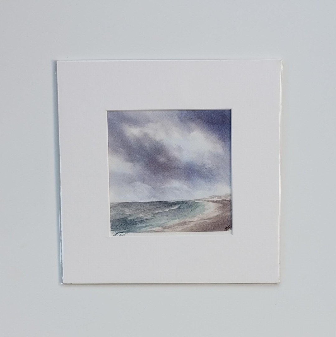 Original Seascape "stormy Skies, Northumberland", Watercolour Painting ...