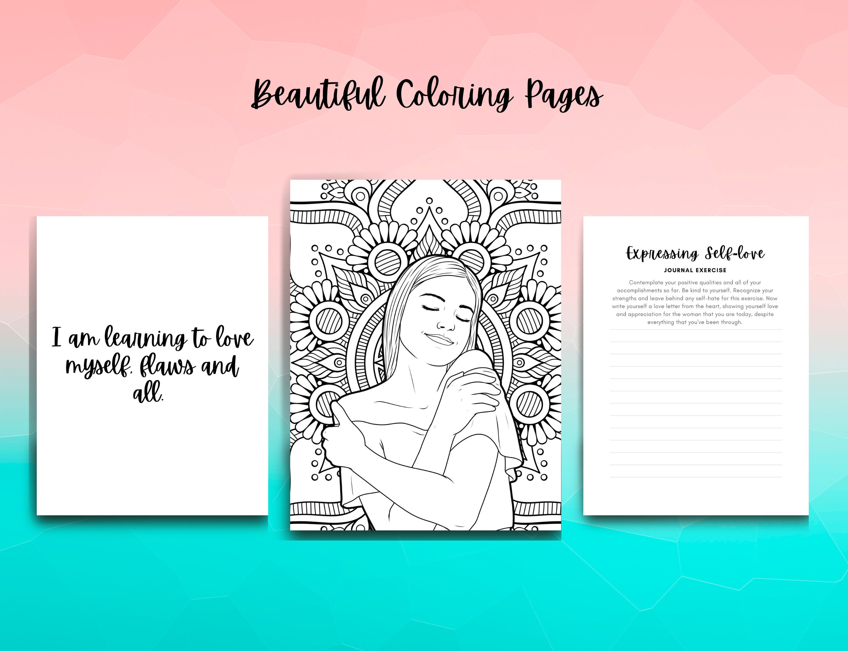 Mental Health Coloring Journal, Healing Coloring Book, Trauma Journal ...