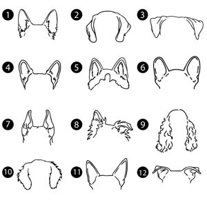 Dog Ears Print | Poster | Home Décor | Gift | Minimalist | Personalised ...