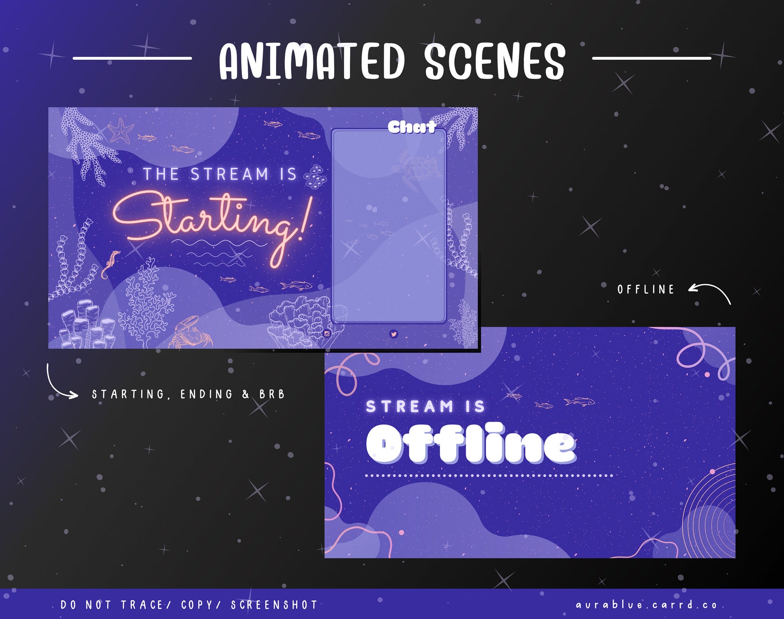 Animated Ocean Streaming Overlay- Stream Bundle - Twitch - Overlay ...
