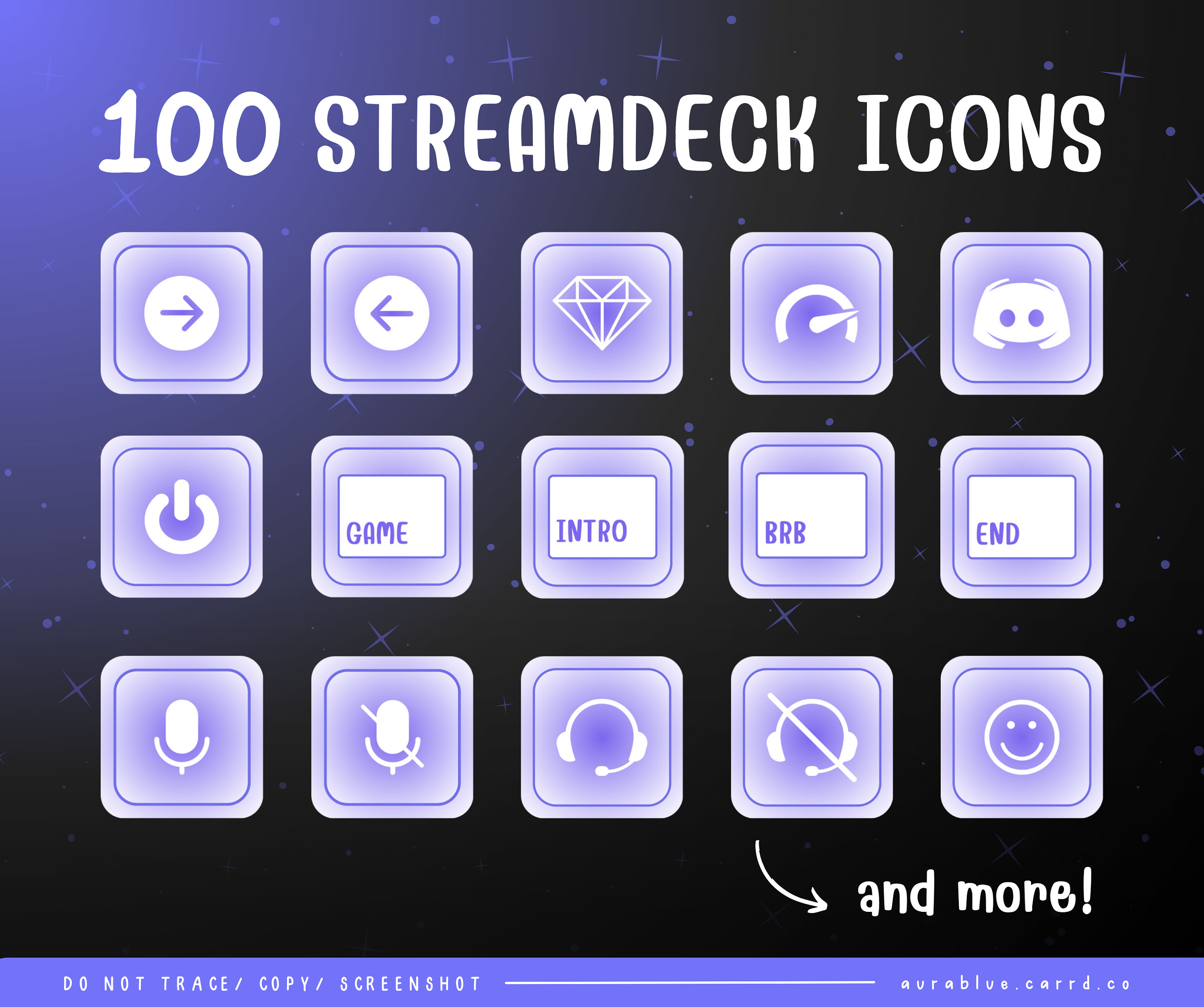 Sakura Stream Deck Icons Lilac- Stream - Twitch- Cute- Static- 100 ...