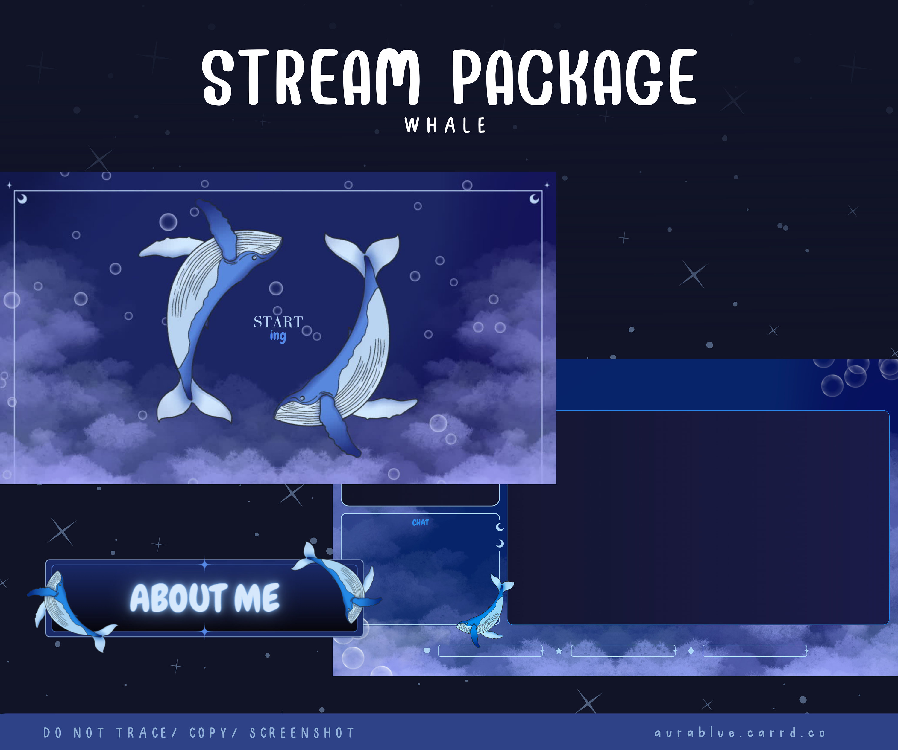 Whale Streaming Overlay- Animated Stream Bundle - Twitch - Overlay ...