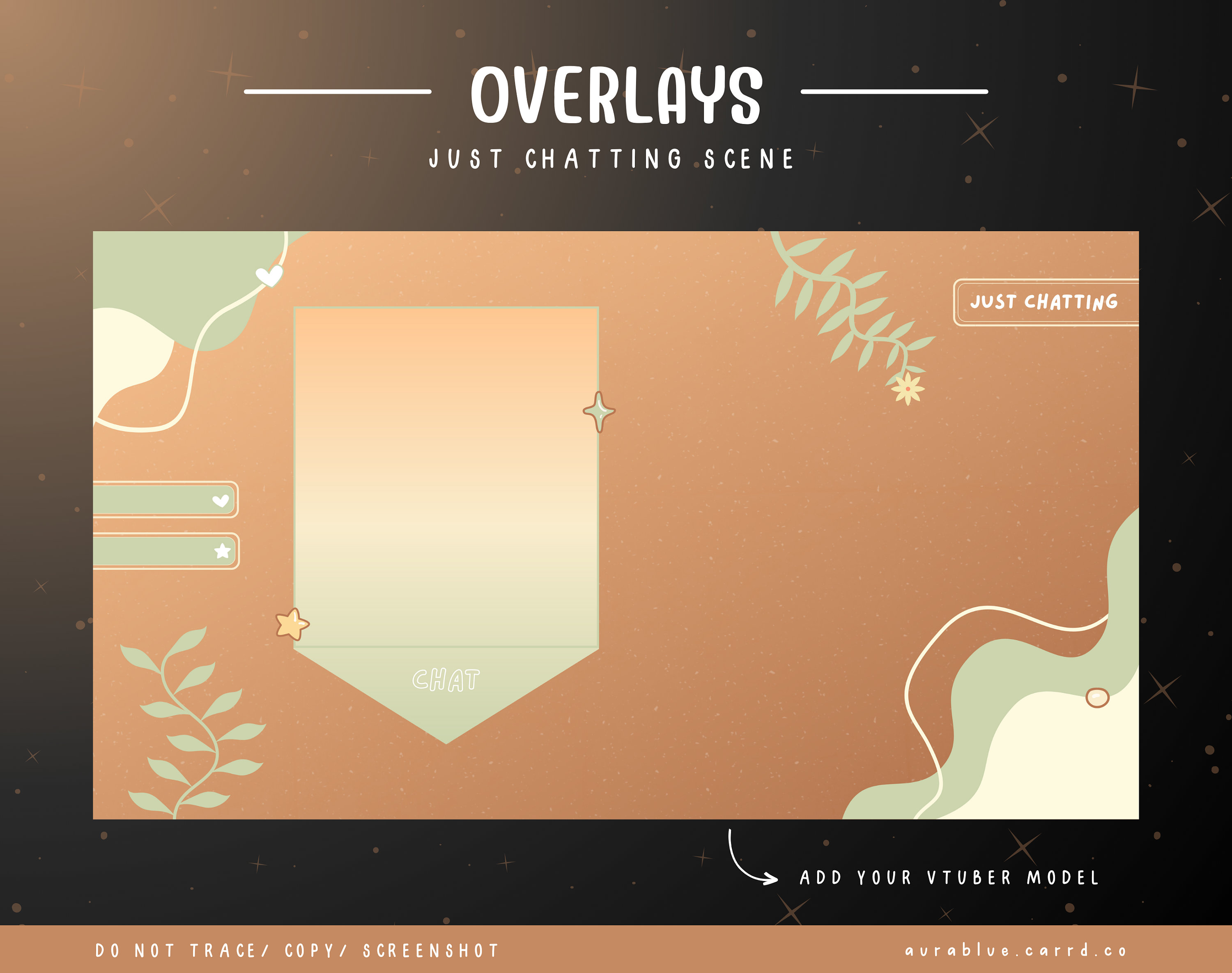 Simple V-tuber Streaming Overlay Stream Bundle Twitch Overlay Cute ...