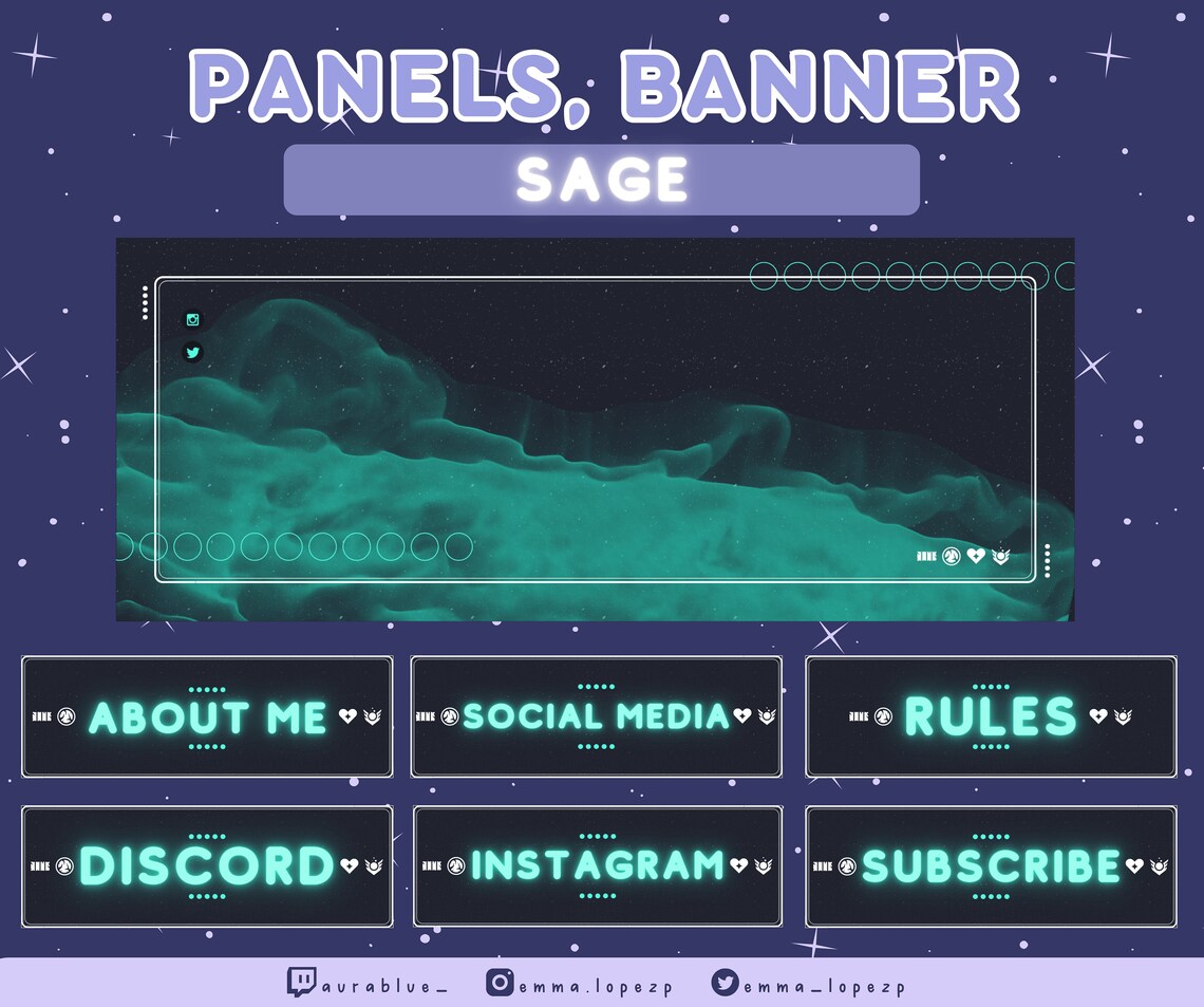 Sage Streaming Overlay Stream Bundle Twitch Overlay - Etsy España