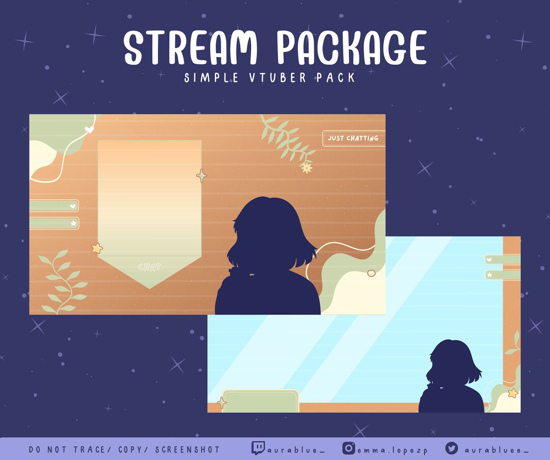 V-tuber Simple Streaming Overlay Stream Bundle Twitch - Etsy