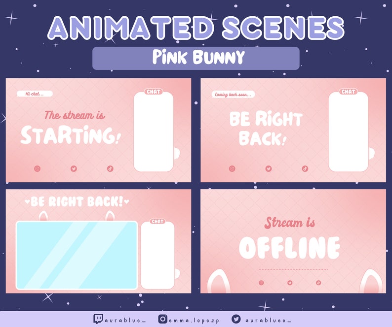 Bunny Streaming Overlay Stream Bundle Twitch Overlay - Etsy