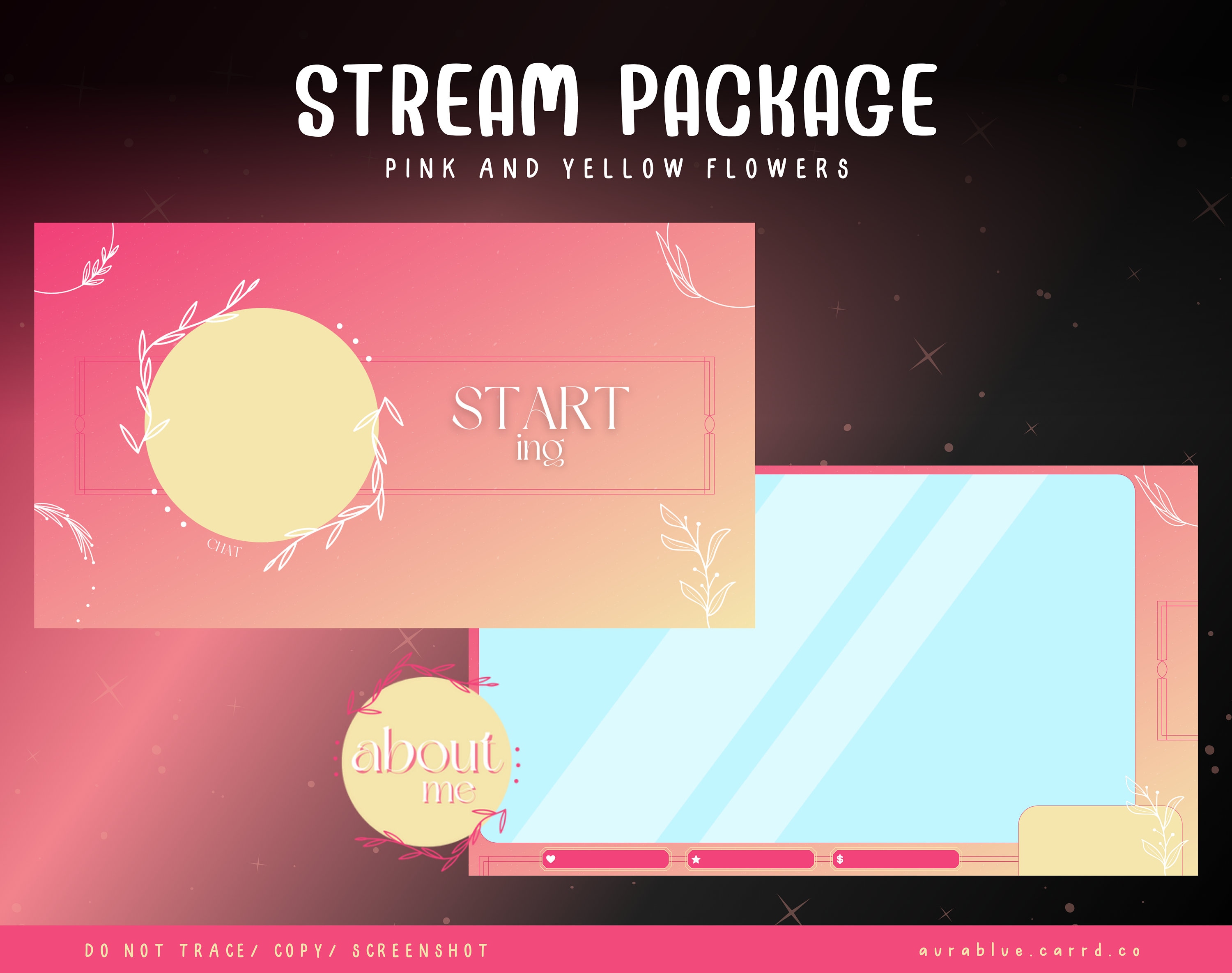 Flowers Streaming Overlay Stream Bundle Twitch Overlay Game ...