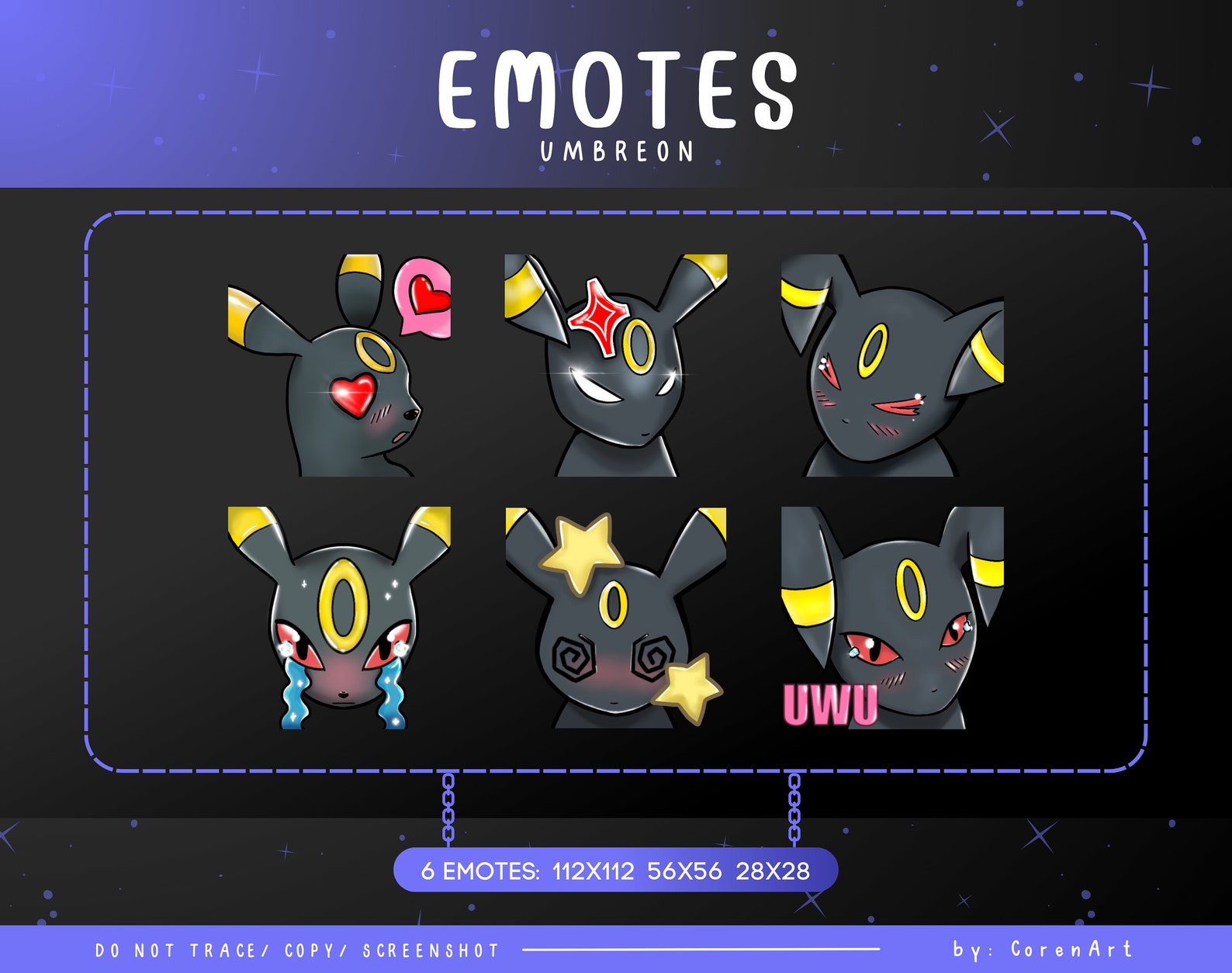 Umbreon Twitch Emotes -cute- Kawaii-streamer-pokemon Twitch, Discord ...