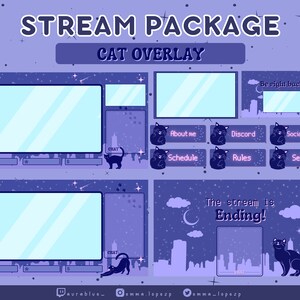 Cat Streaming Overlay Stream Bundle Twitch Overlay | Etsy