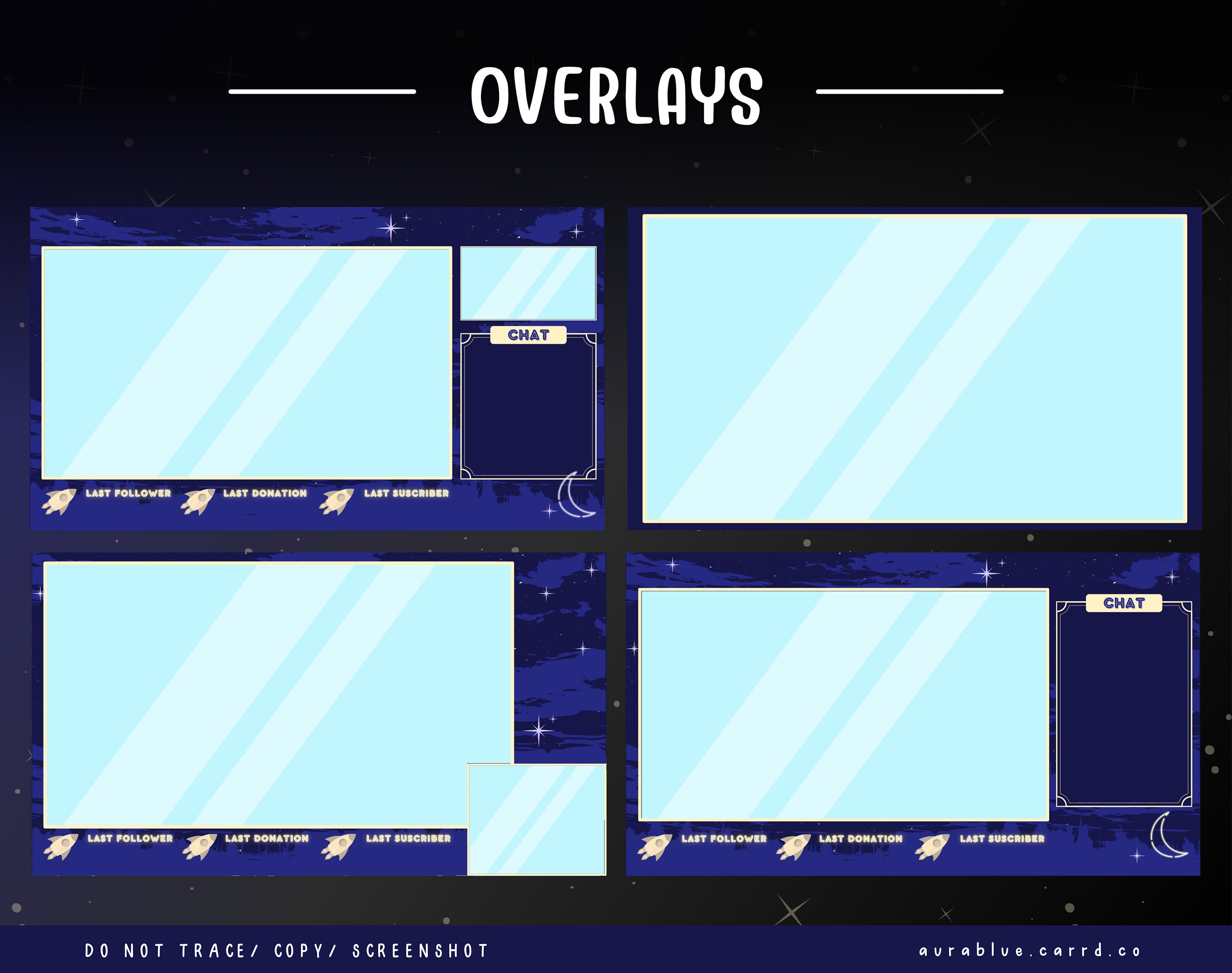 Night Streaming Overlay Stream Bundle Twitch Overlay Cute Stars - Etsy