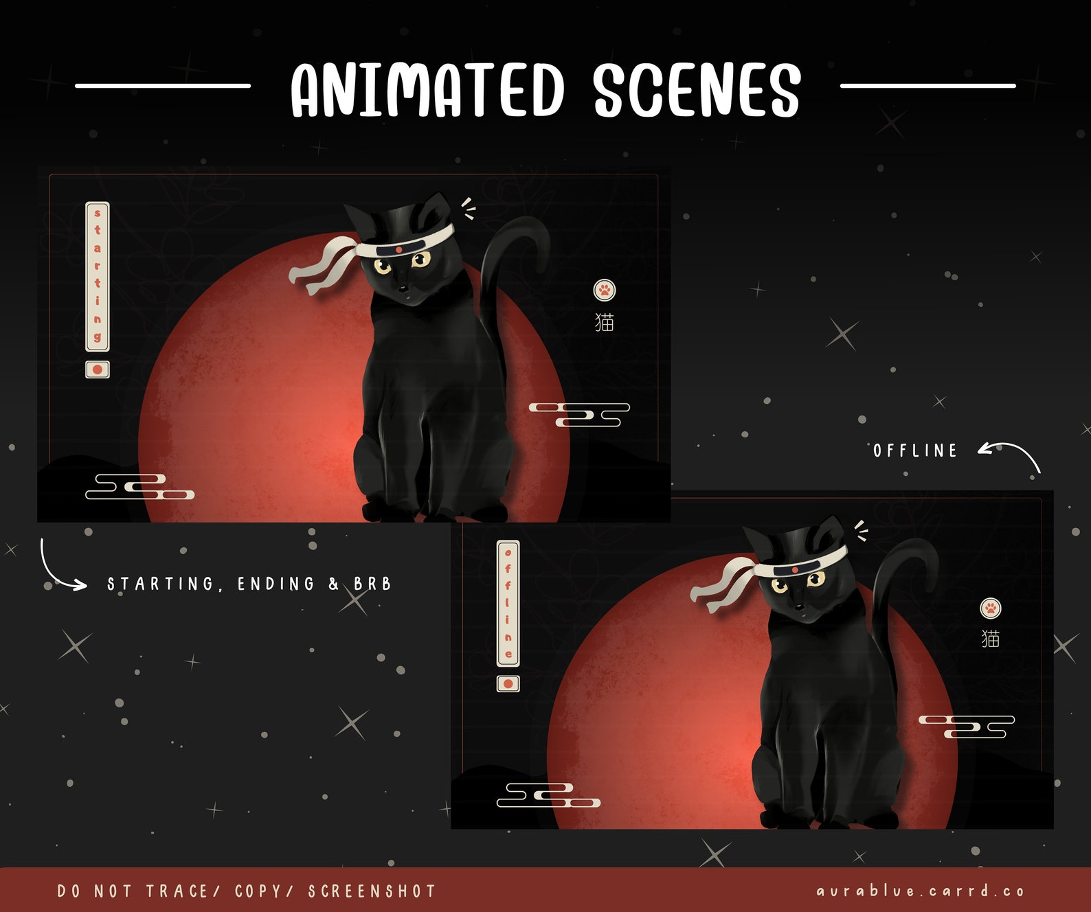 Neko Streaming Overlay- Animated Stream Bundle - Twitch - Overlay ...