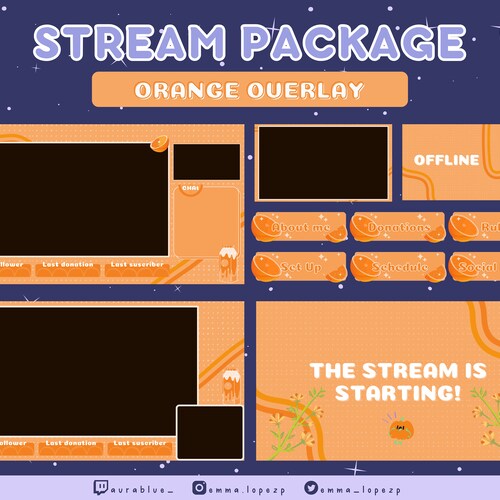 Orange Streaming Overlay Stream Bundle Twitch Overlay - Etsy