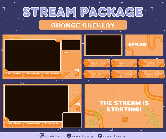 Orange Streaming Overlay Stream Bundle Twitch Overlay - Etsy