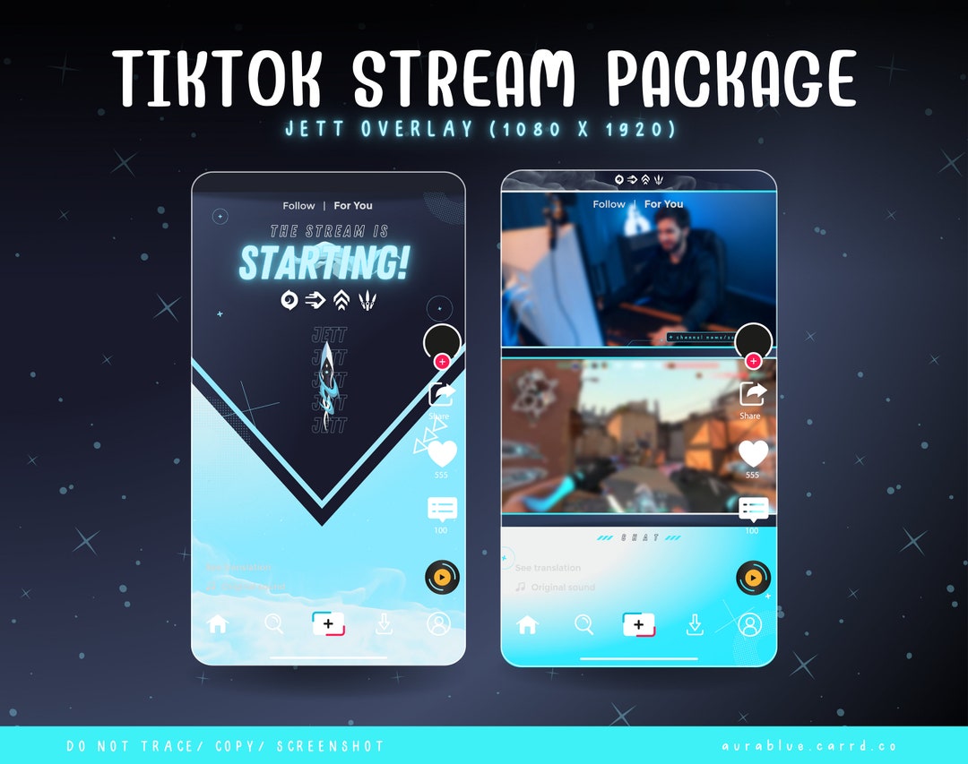Jett Tiktok Streaming Overlays- Stream Bundle - Live- Animated - Cute ...