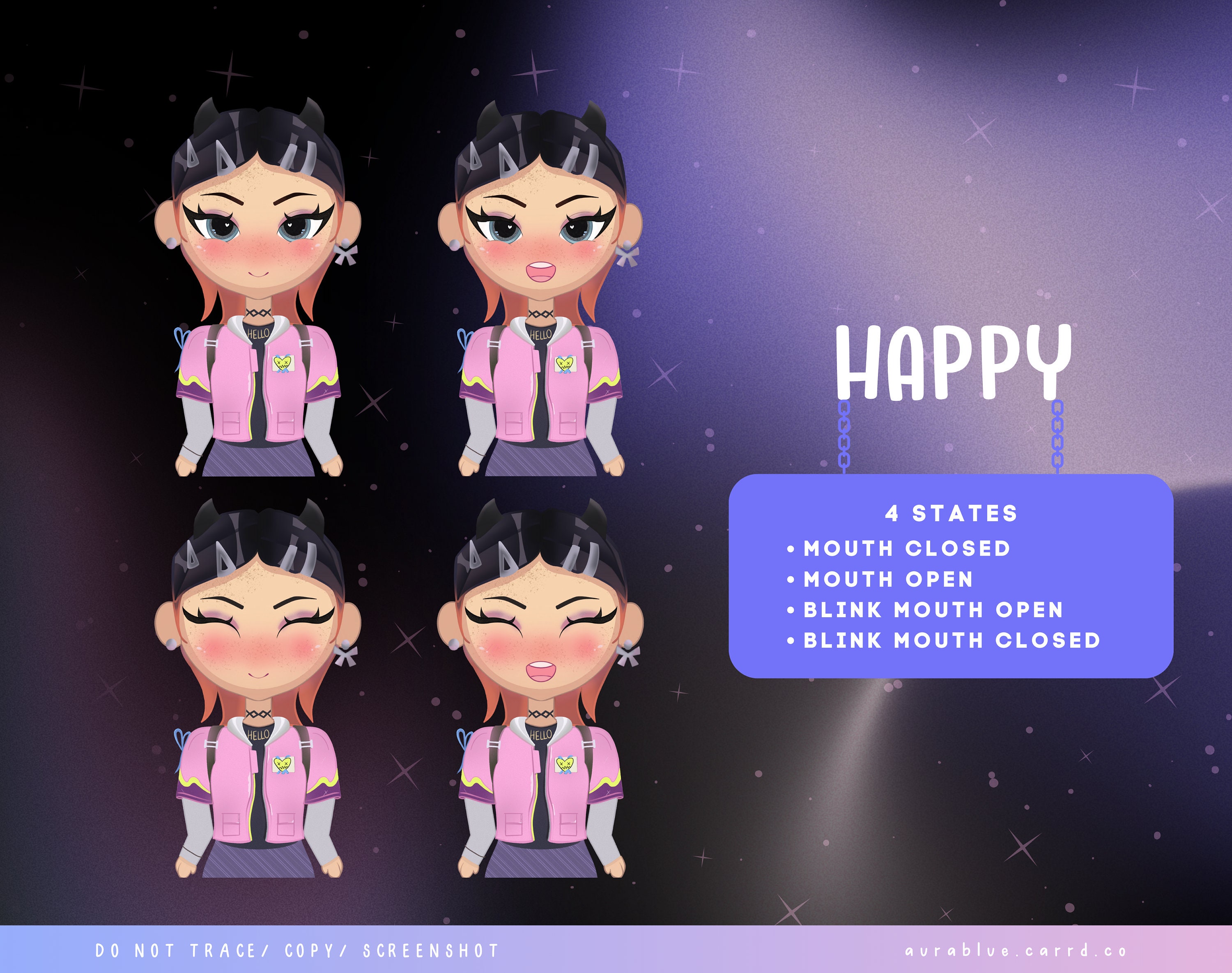 Clove Pngtuber Model / Valorant Chibi Agent 16 Expressions - 4 Emotions ...
