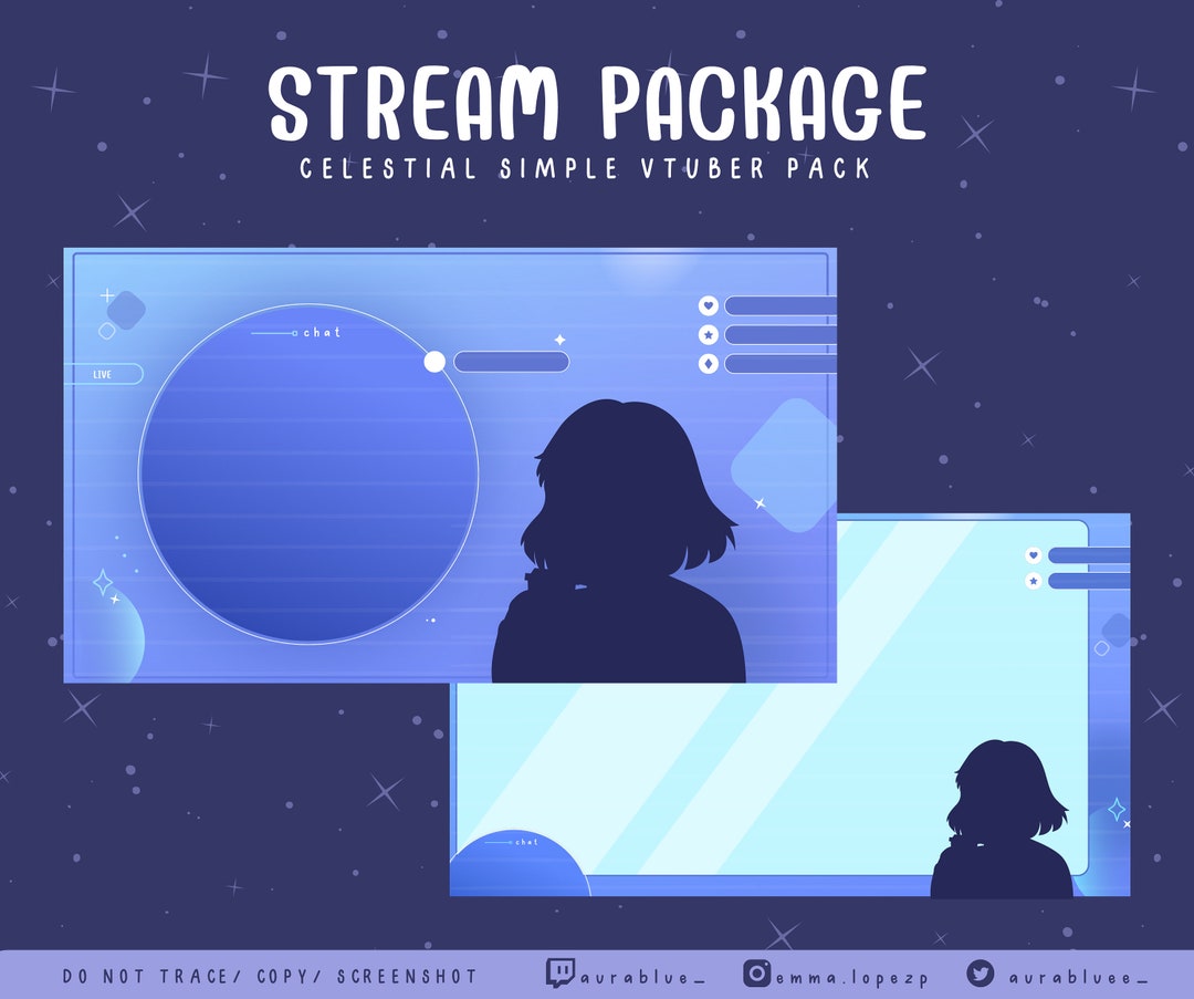 V-tuber Simple Streaming Overlay Celestial Stream Bundle - Etsy