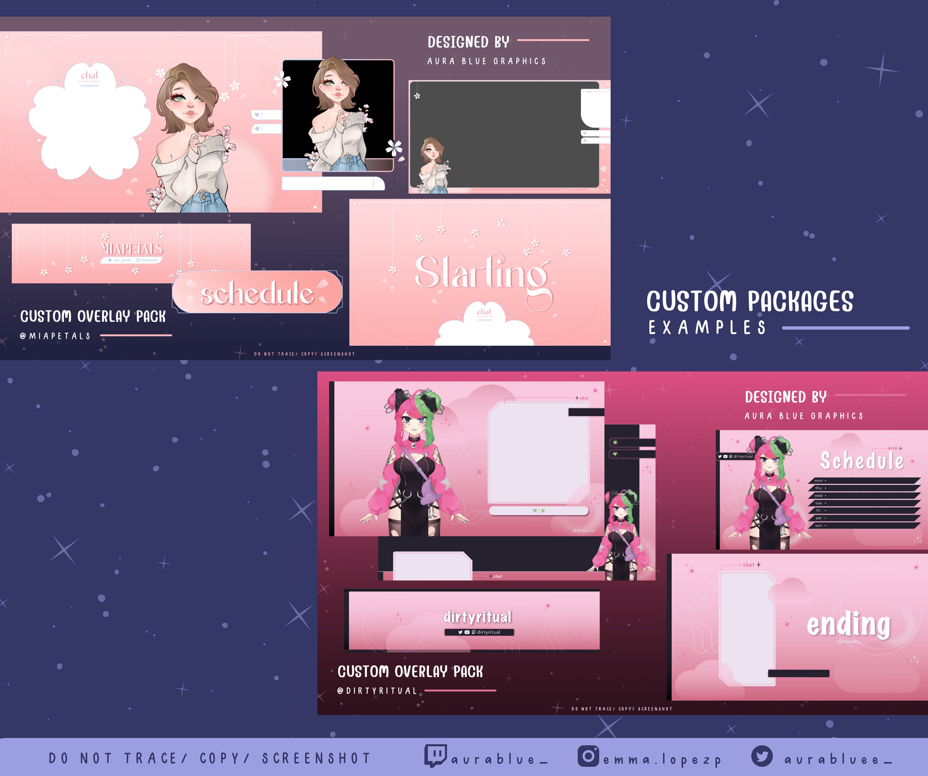 Custom Twitch Bundle/ Simple VTUBER Overlay Commissions/ READ ...