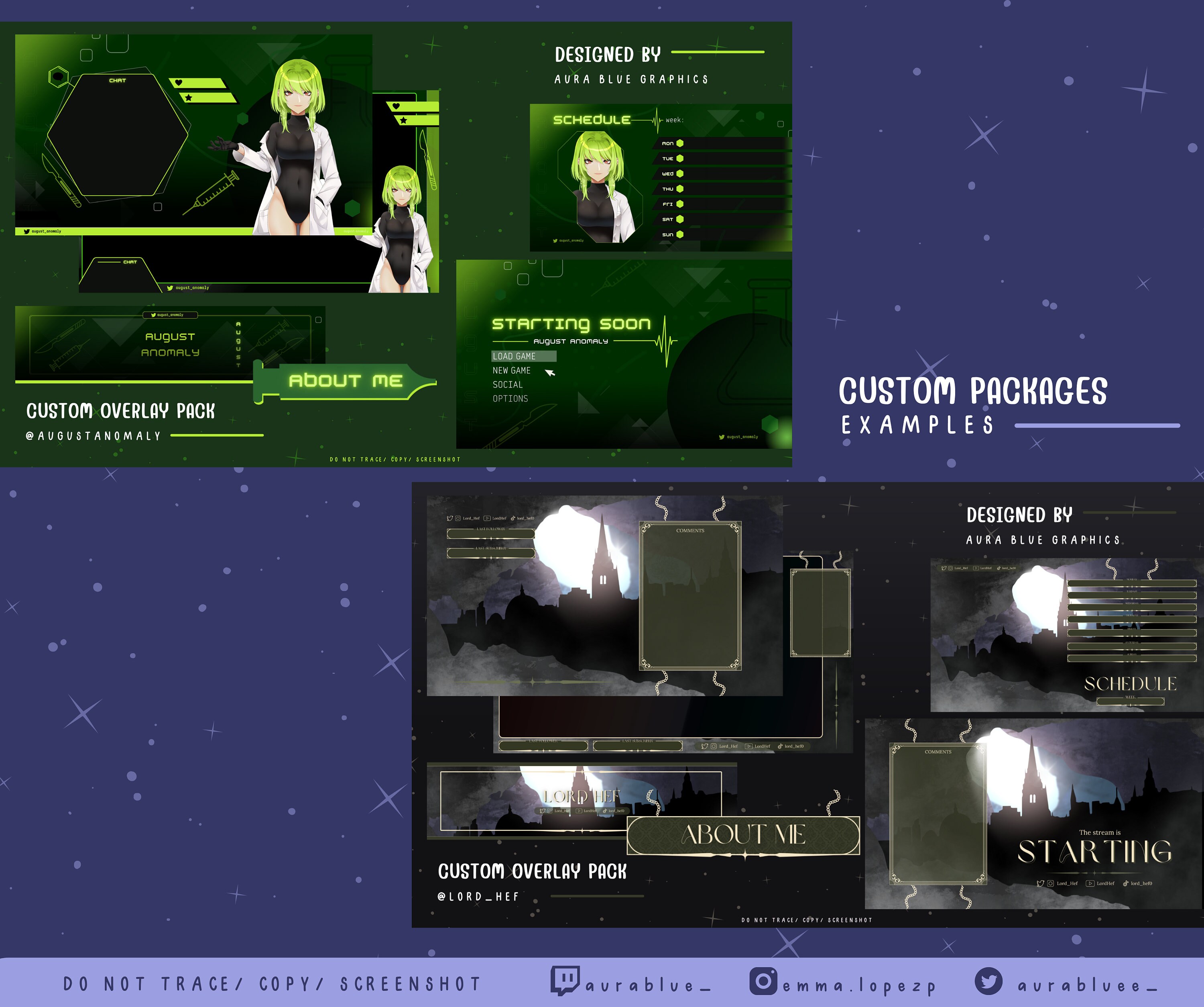 Custom Twitch Bundle/ Simple VTUBER Overlay Commissions/ READ ...