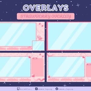 Strawberry Streaming Overlay Stream Bundle Twitch Overlay - Etsy