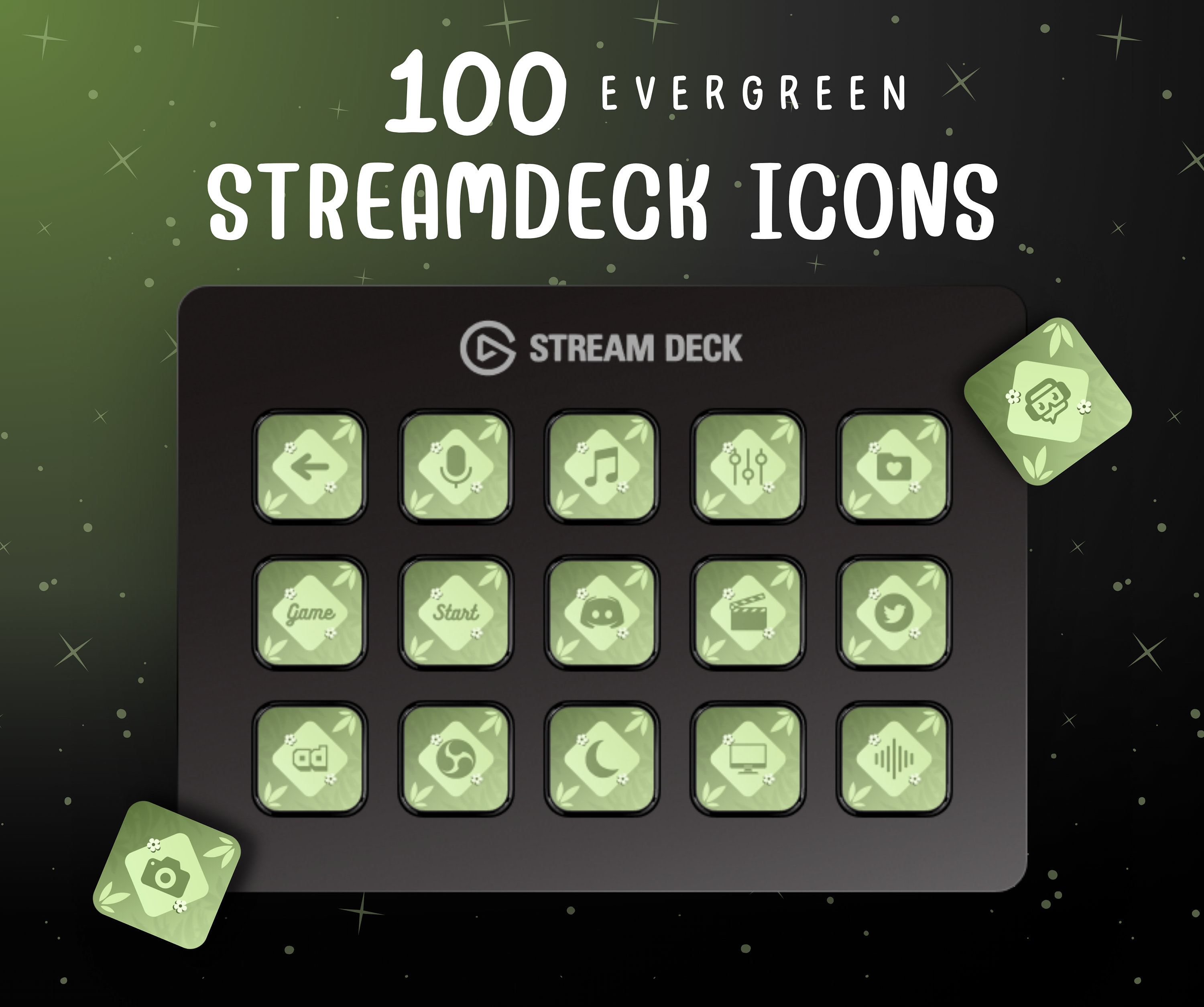 Evergreen Stream Deck Icons Green Stream Twitch Cute - Etsy