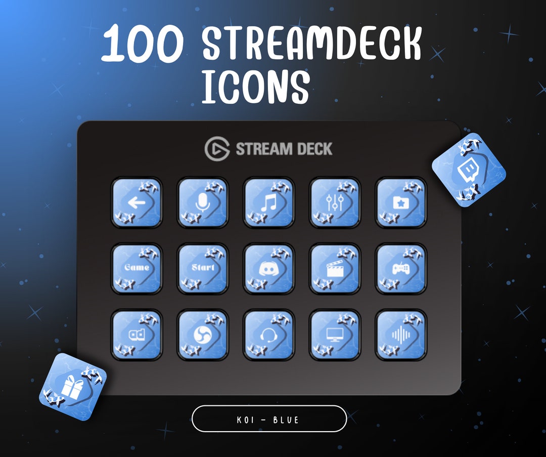 Koi Stream Deck Icons Blue Stream Twitch Cute Static 100 Icons ...