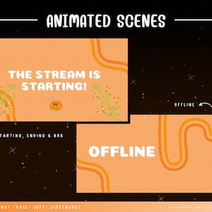 Orange Streaming Overlay- Stream Bundle - Twitch - Overlay - Cute - Etsy