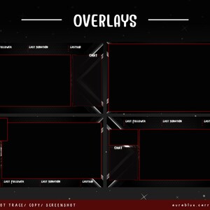 Black and Red Streaming Overlay- Stream Bundle - Twitch - Overlay - BW ...